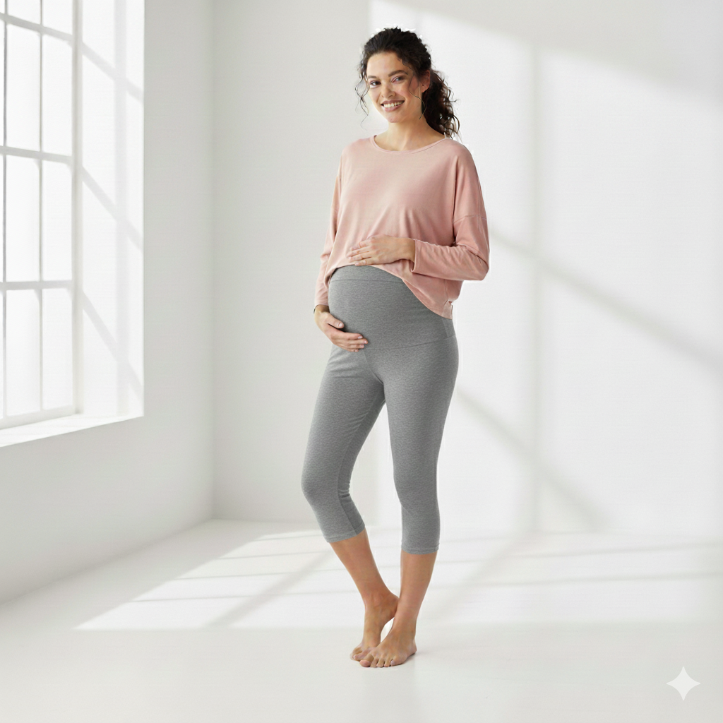 Maternity 3/4th Pant - Grey – Label Yara
